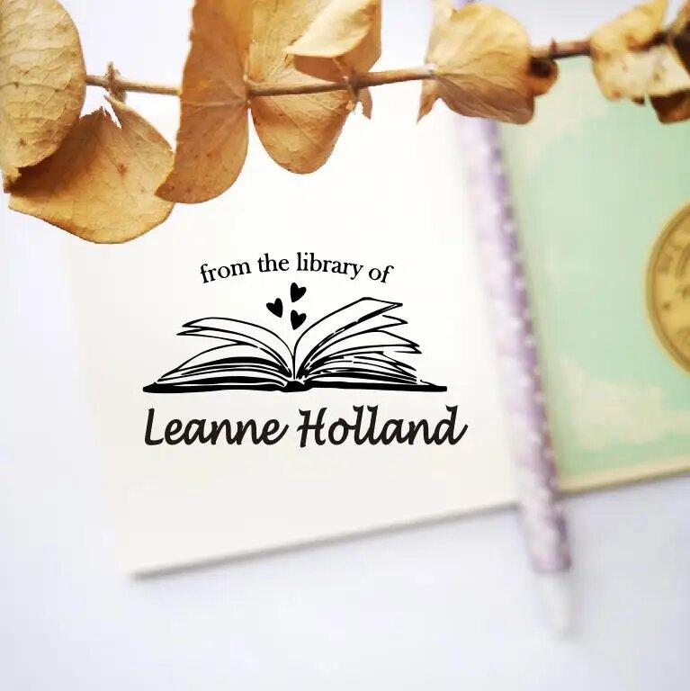Штамп книжный "From the Library of Leanne Holland" 30x50мм, LB46