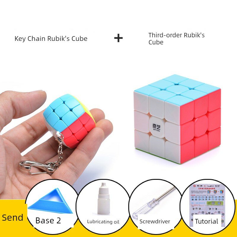 Набор магических кубов 3x3x3 + Mini Cube Keychain с матовой поверхностью и несмываемым цветом