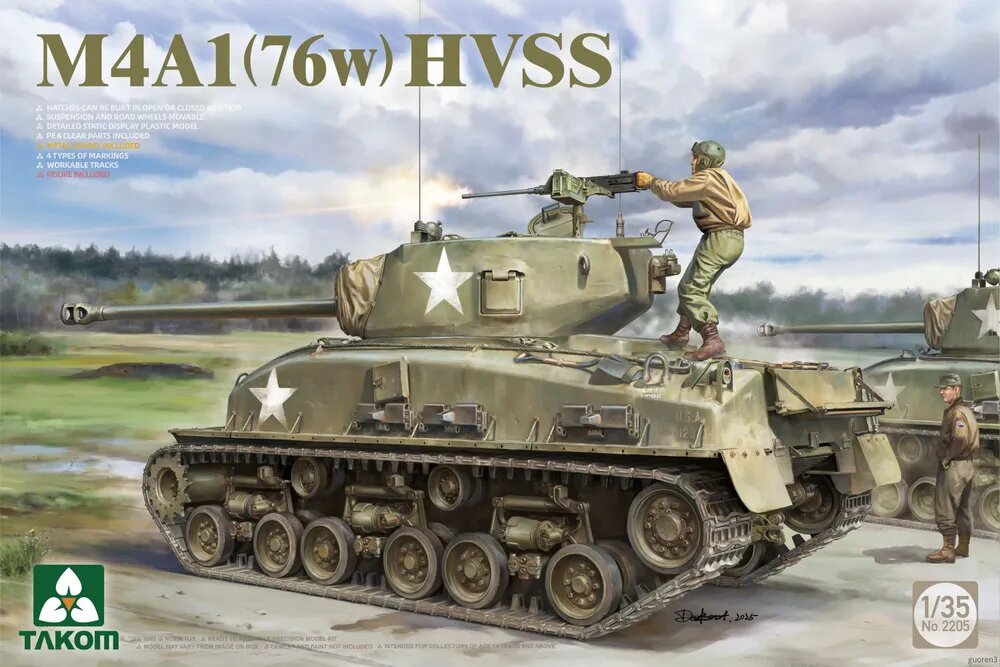 TAKOM 2205 1/35 M4A1 (76 W) HVSS Военная бронетранспортивная машина сборка модель комплект