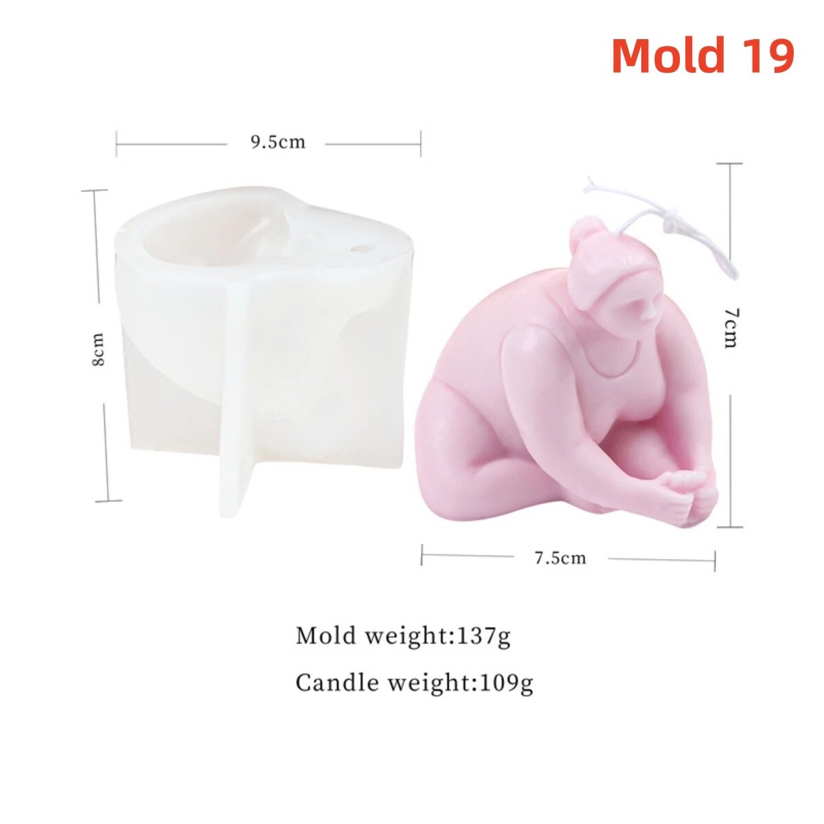 Силиконовая форма для свечей Body Mold 19