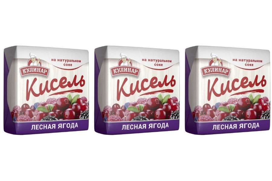 Кулинар Кисель лесная ягода, 220 г, 3 шт