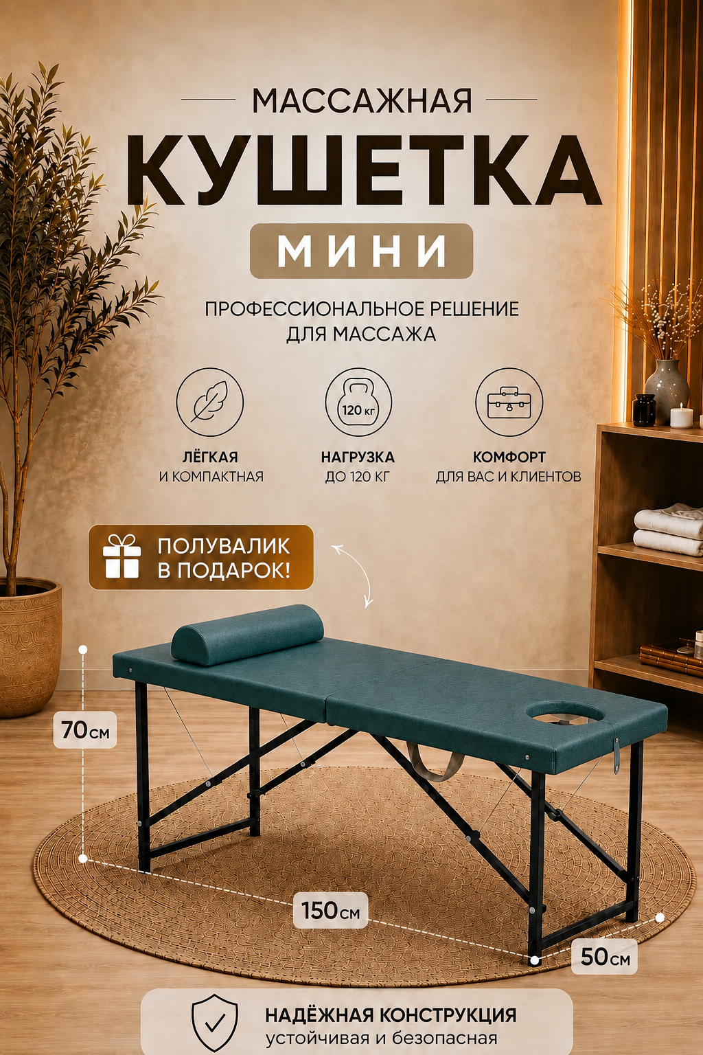 Кушетка-мини с вырезом, 150х50х70