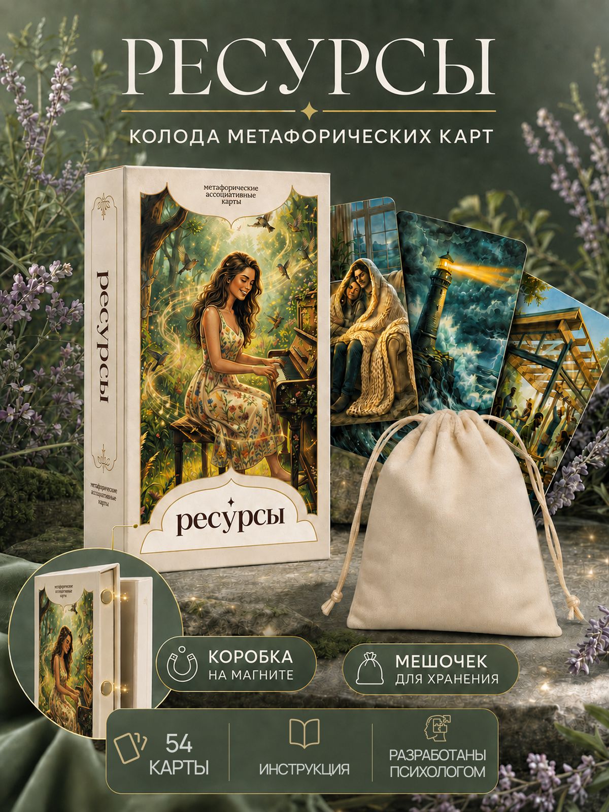 Метафорические ассоциативные карты "Ресурсы" 54 шт МАК карты универсальные для женщин