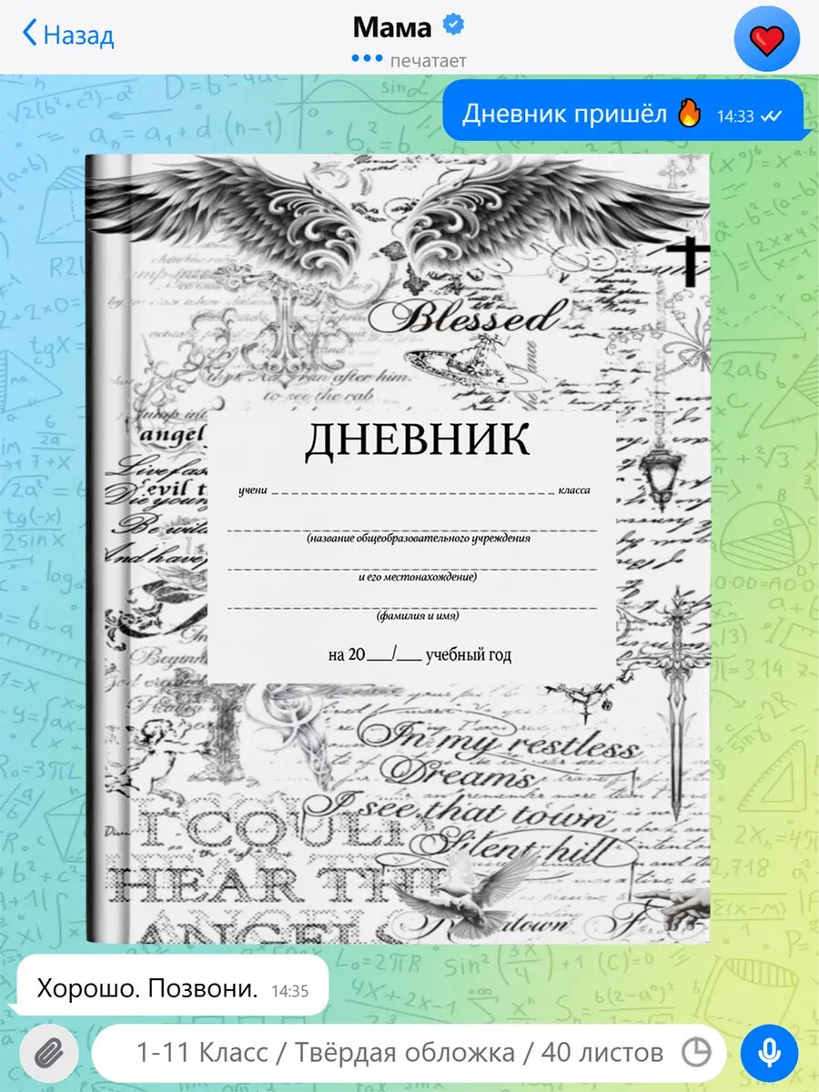 Школьный дневник с принтом y2k pinterest