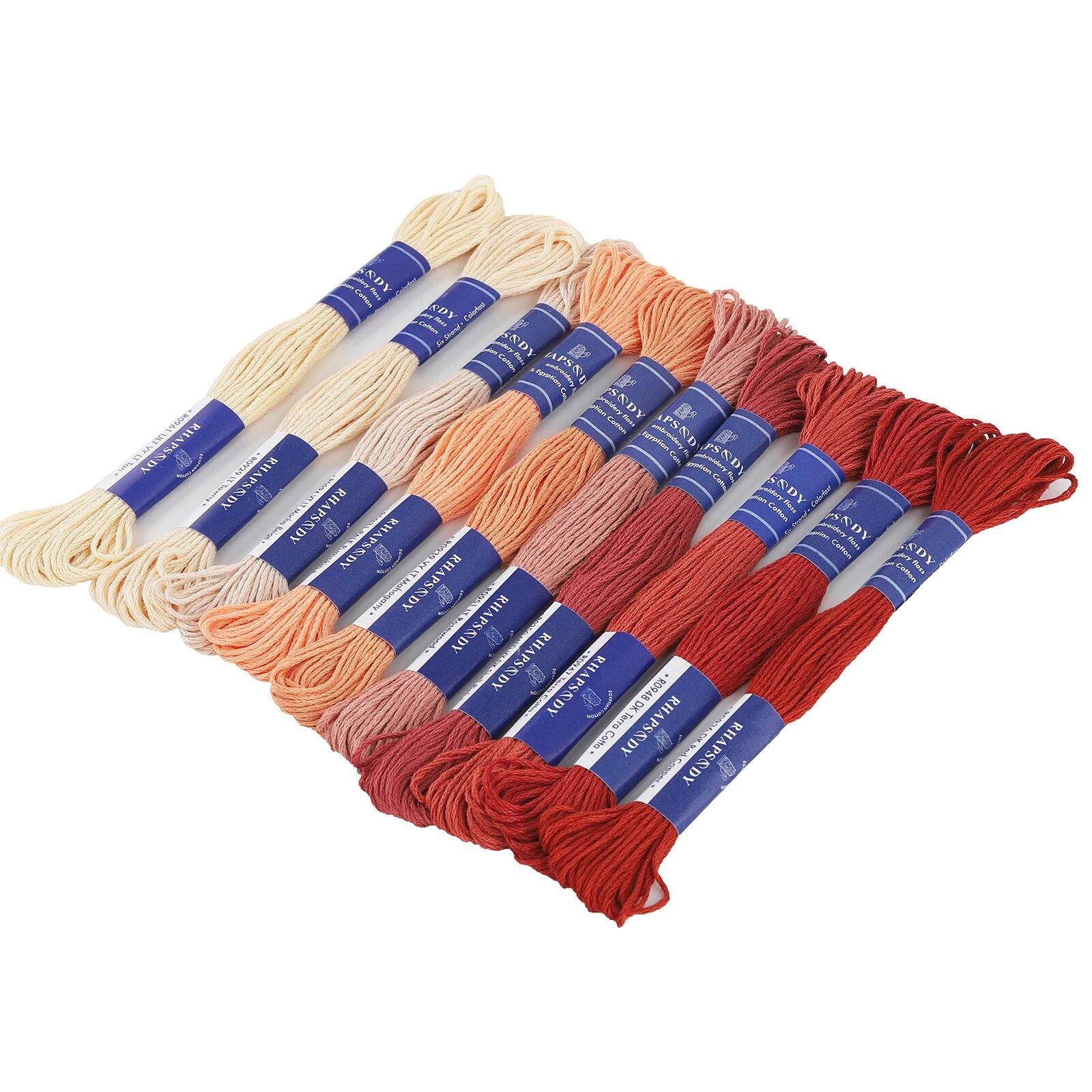 Нитки для вышивки Rhapsody, египетский хлопок, 12 цветов Burnt Coral 250