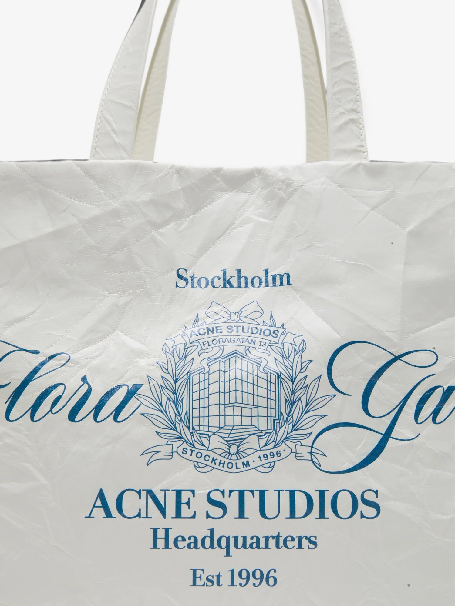 Сумка Acne Studios Leather tote with logo, белый — фото 1