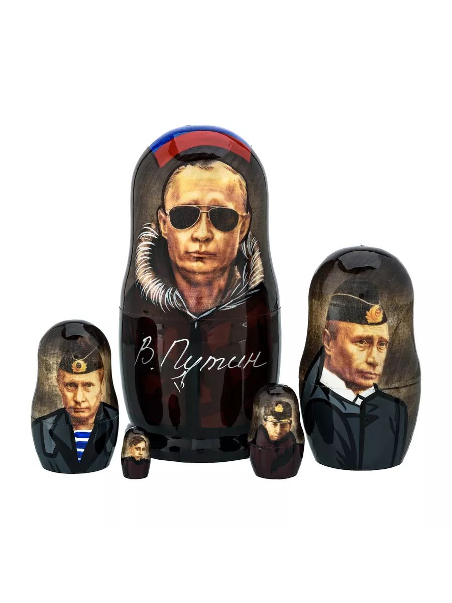 Матрешка Вожди-политики. "В. В. Путин" 5 мест — матрешки — сувениры
