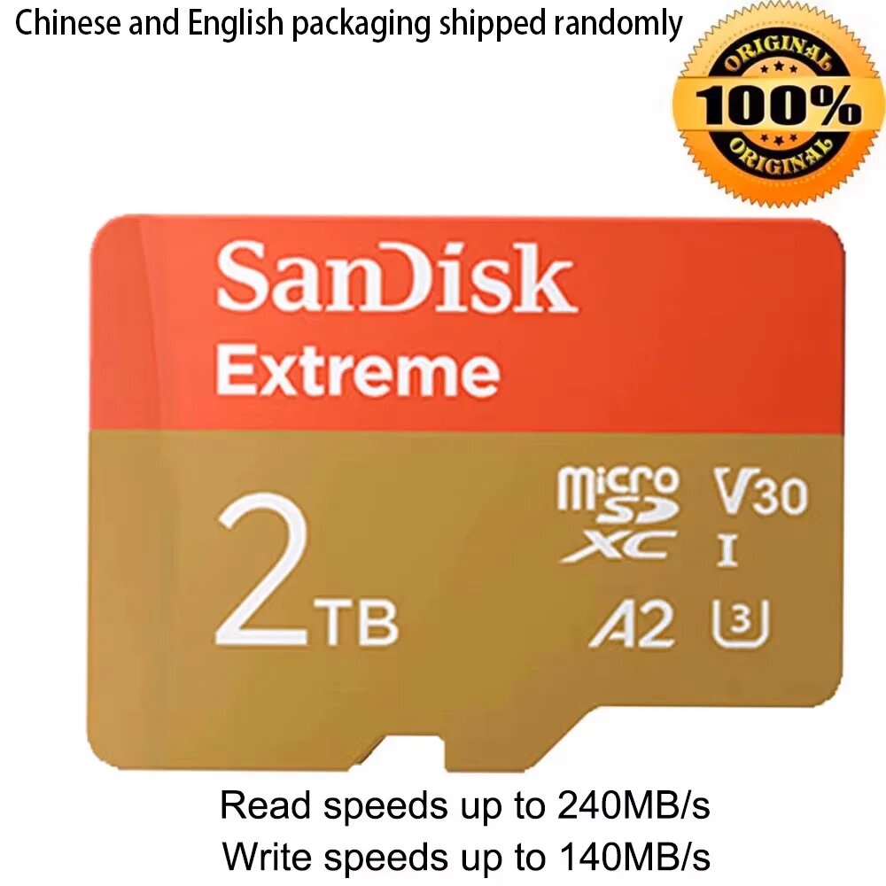 SanDisk Extreme 2TB Micro SDXC карта памяти UHS-I V30 A2