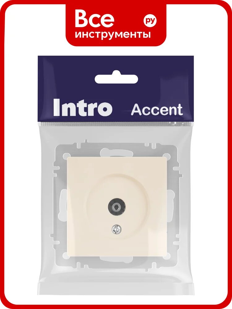 Розетка Intro Accent 630102 TV одиночная, IP20, СУ, слоновая кость Б0063605