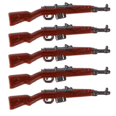 5шт. Военные винтовки для солдатиков WWII, красный