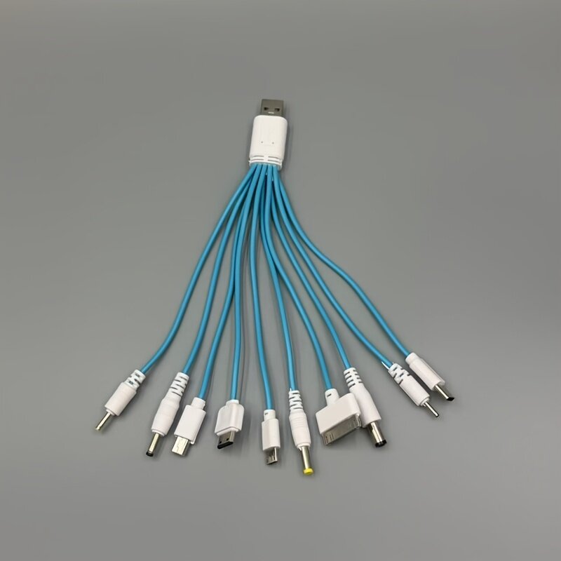 Универсальный USB-кабель для зарядки 10-в-1 синий