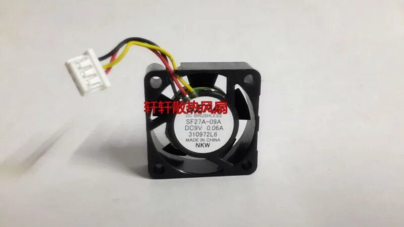 Вентилятор охлаждения SEPA SF27A-09A 27x27x10 мм DC 9V 0.06A трехпроводной тихий для миниатюрных электронных устройств