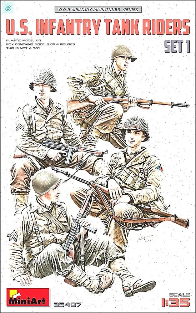MiniArt 35407 1/35 Американский танк времен Второй мировой войны, оснащенный пехотой-1 модель в сборе