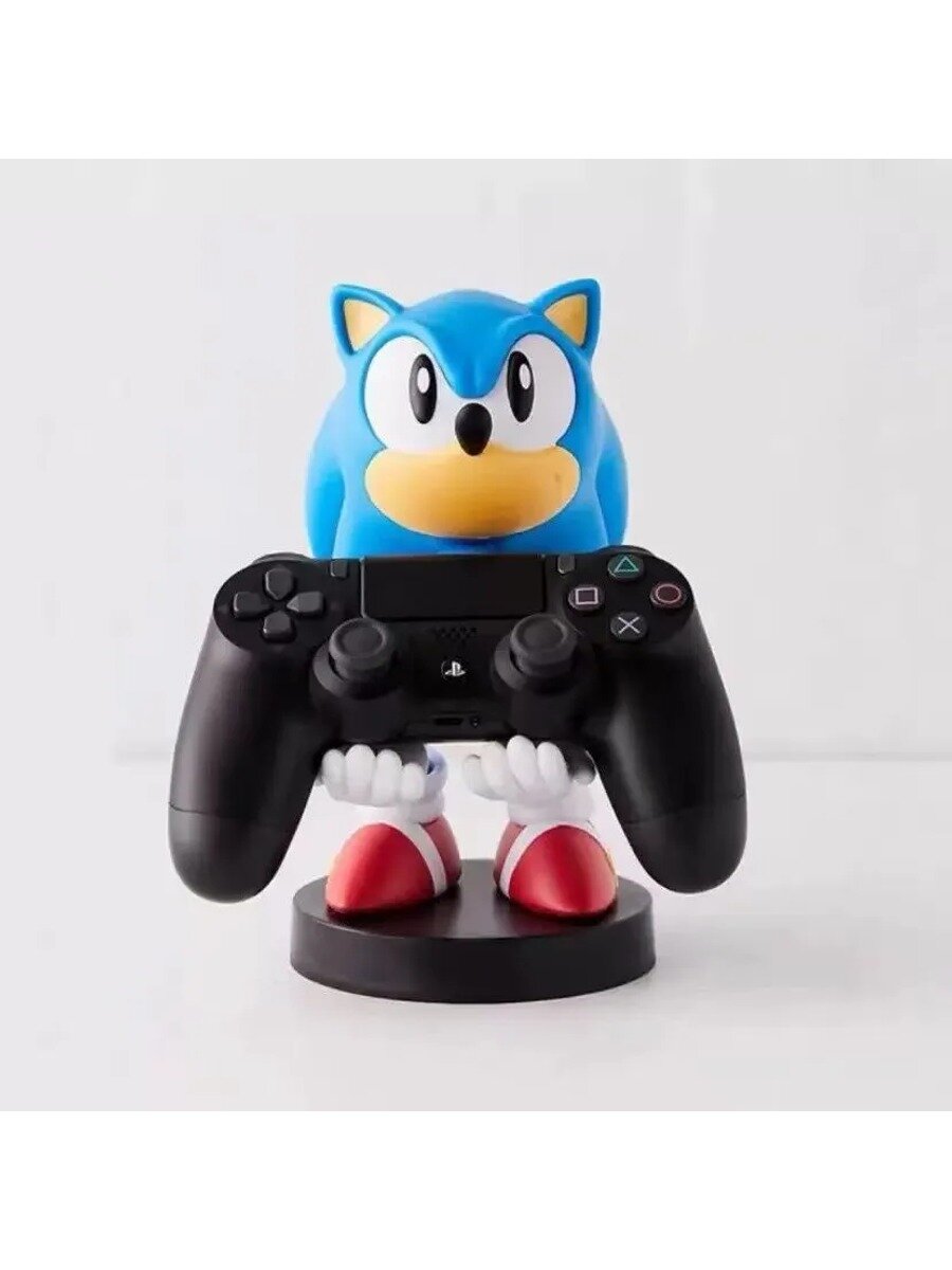 Фигурка-держатель для геймпада и смартфона Соник, подставка для PS4 и PS5, бело-голубая
