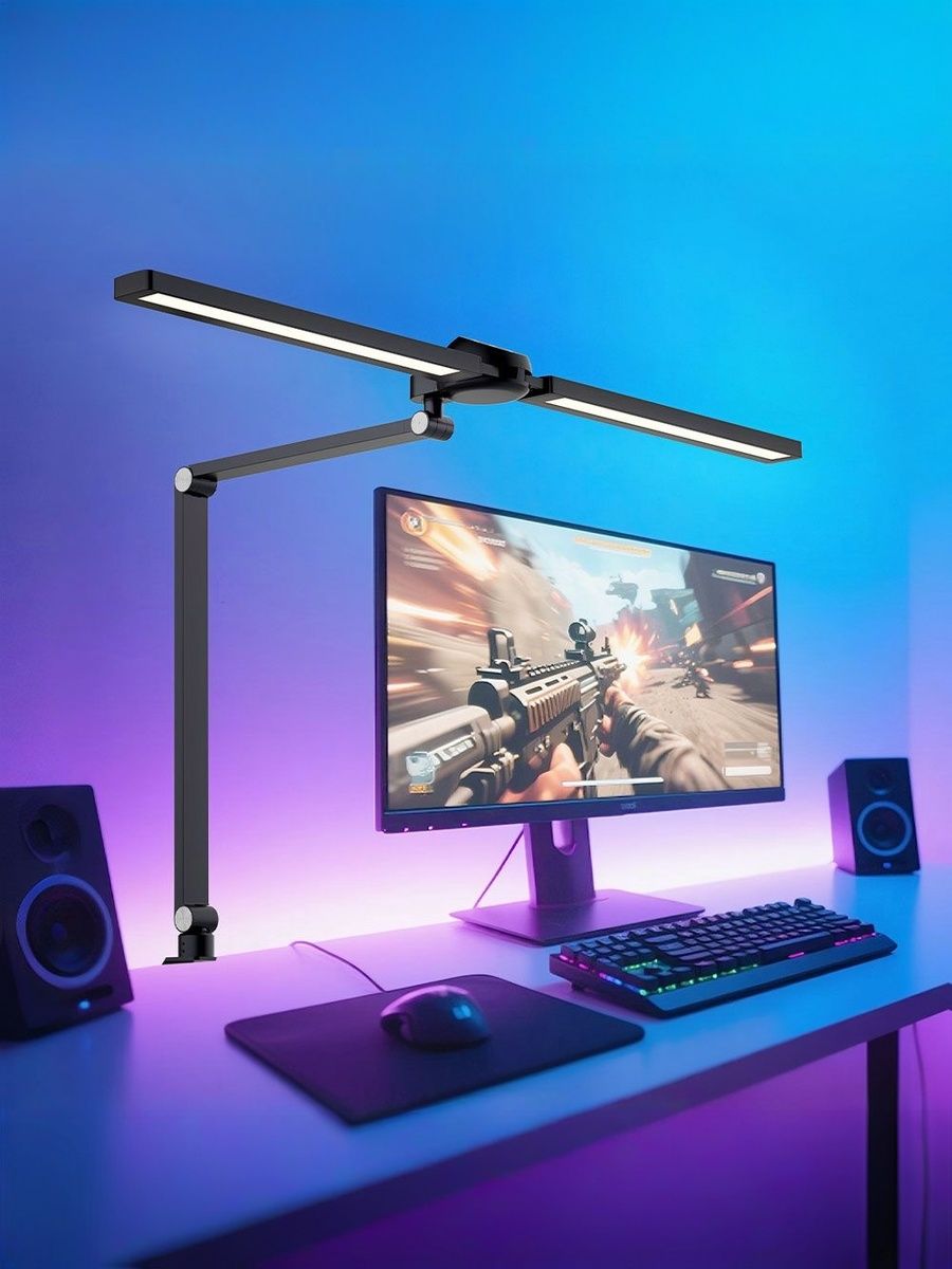 Лампа настольная светодиодная бестеневая с RGB подсветкой SenCiciMen Dragonfly Light (SC661B), Black