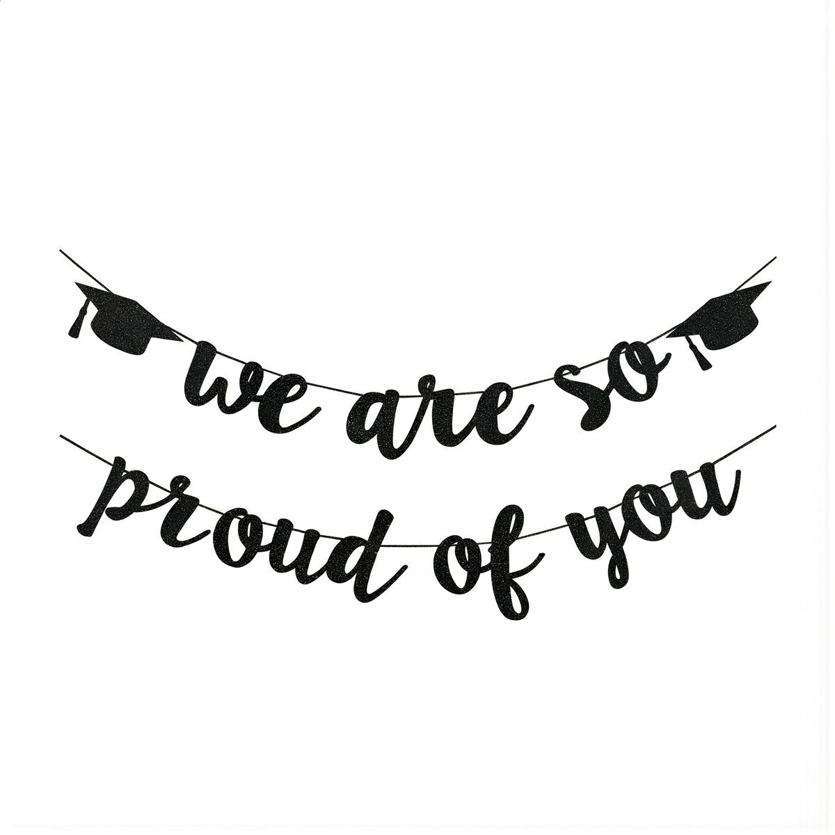 Гирлянда для праздника выпускников We are so proud of you чёрная блёсточная флажок для оформления зала выпускного вечера декор для фото зоны праздника