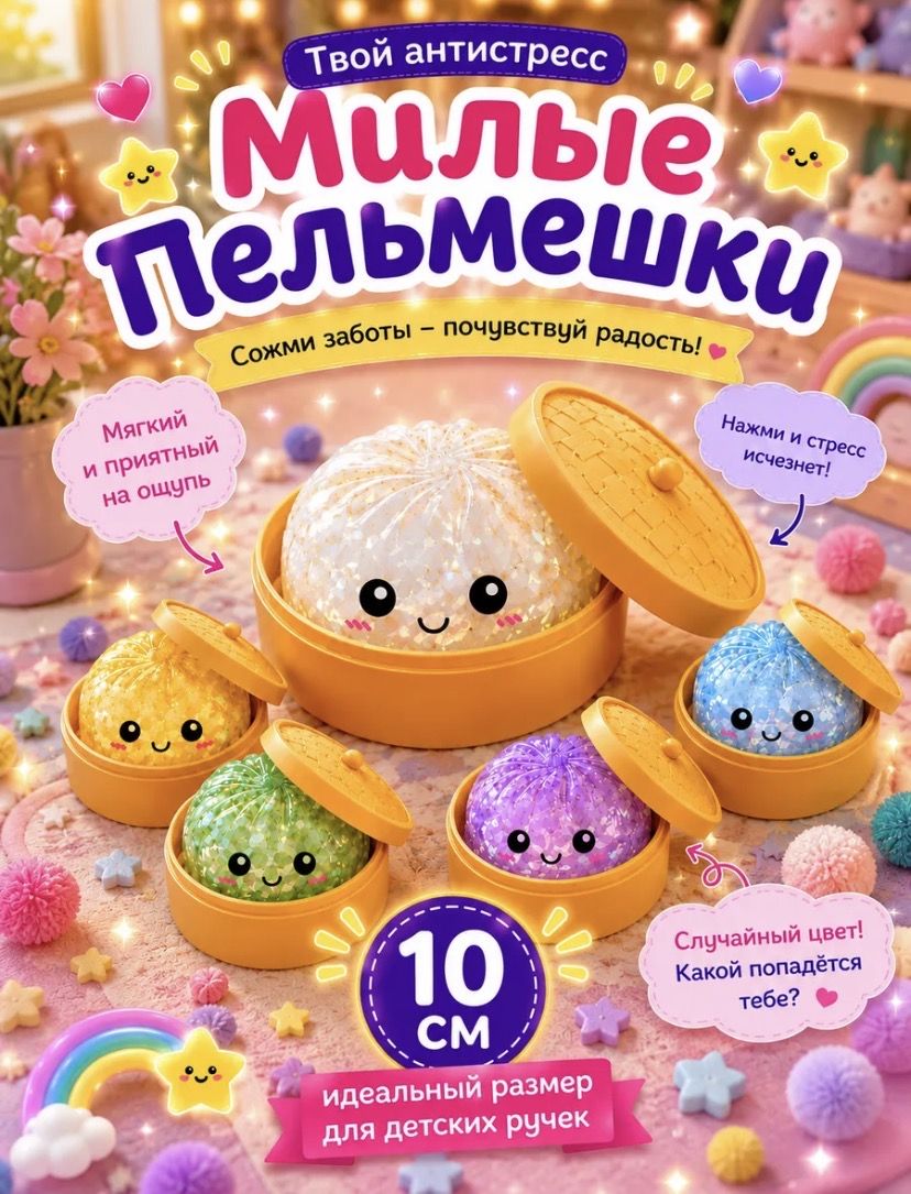 Сквиш пельмень антистресс 10 см 1 шт