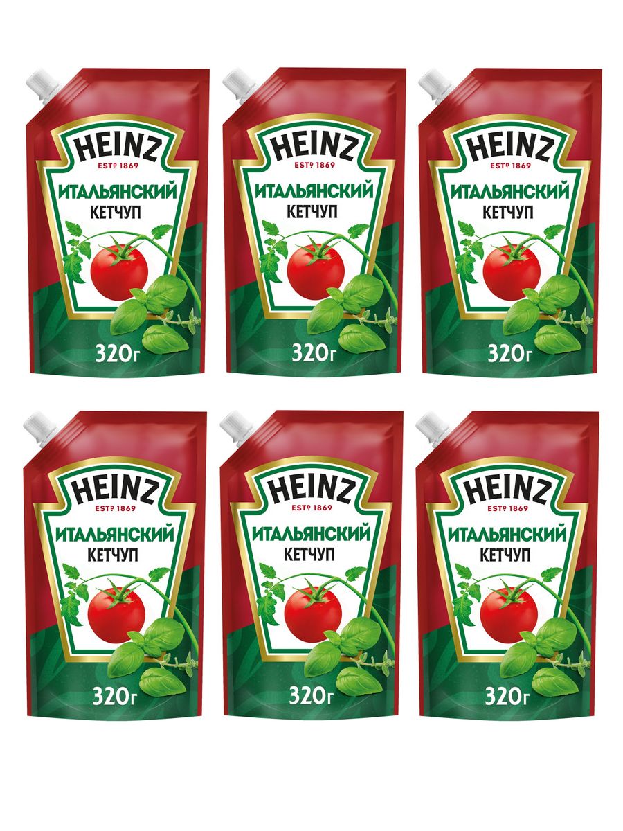 Heinz Кетчуп Итальянский, 320 гр, 6 шт