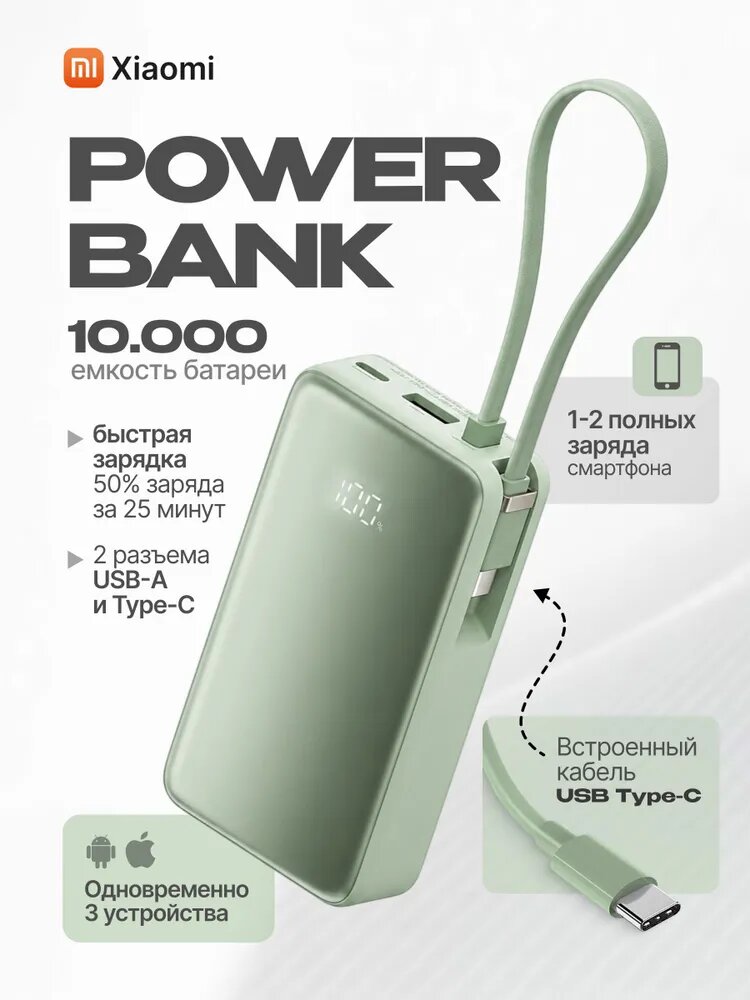 Внешний аккумулятор Xiaomi Power Bank 10000mAh 45W (NPB1045)