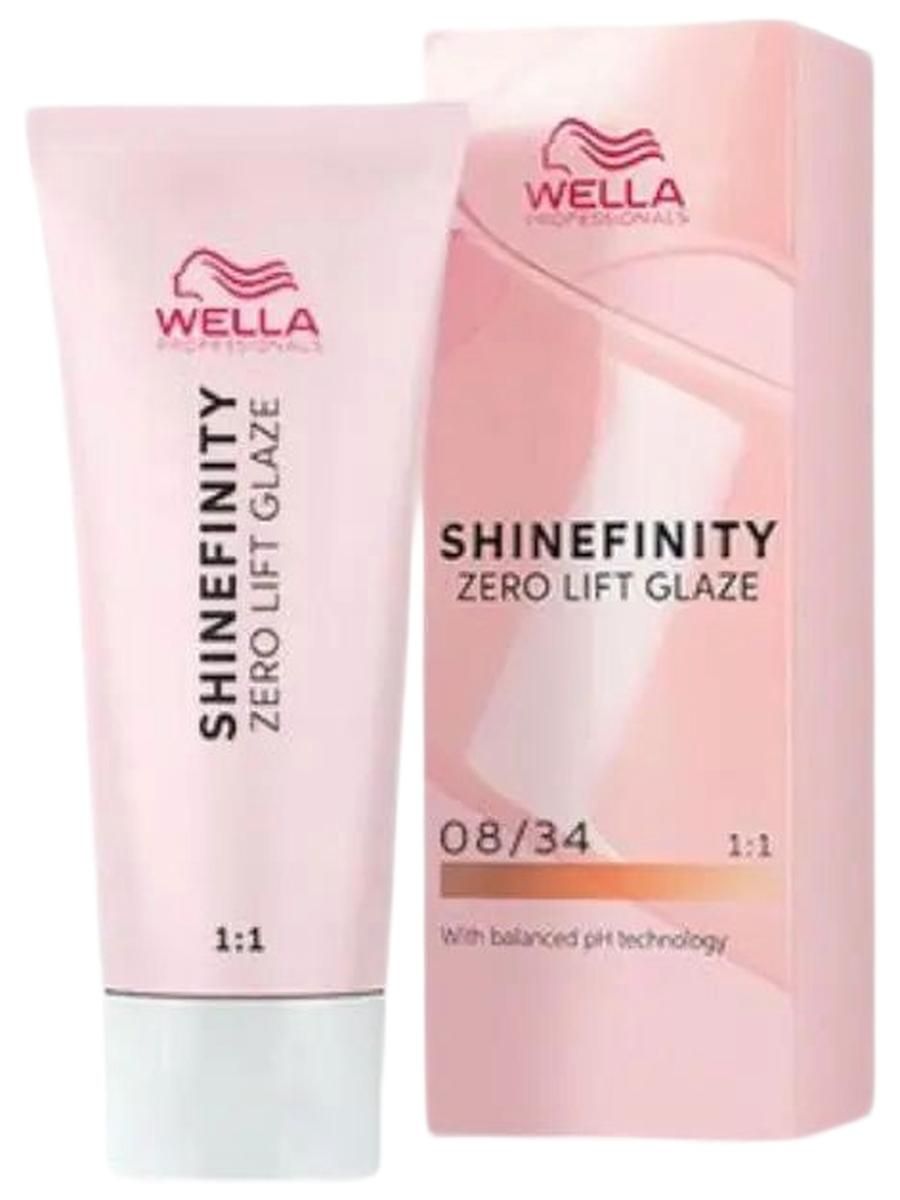Wella Professionals Гель-крем краска для тонирования и блеска без осветления Shinefinity Color Glaze, 34 Пряный Имбирь