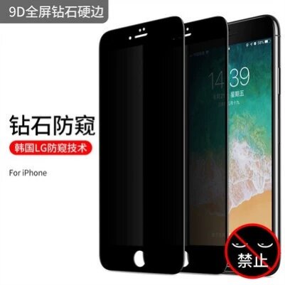 Экранная пленка с защитой конфиденциальности для iPhone 6, алмазная черная кромка - 2 листа