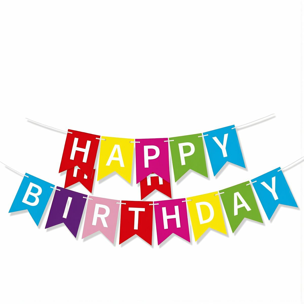 Набор декора для дня рождения флаг с надписью HAPPY BIRTHDAY круглая гирлянда спиральные подвесы медовые шары для праздника дома, Цветной флаг с надписью HAPPY BIRTHDAY на день рождения