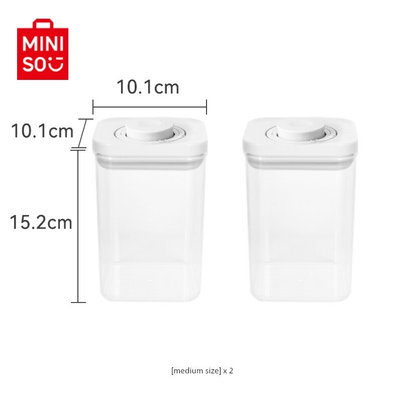 Контейнер MINISO Press-Seal для хранения продуктов, кухонный контейнер для круп и фруктов. Банка с нажимной крышкой,