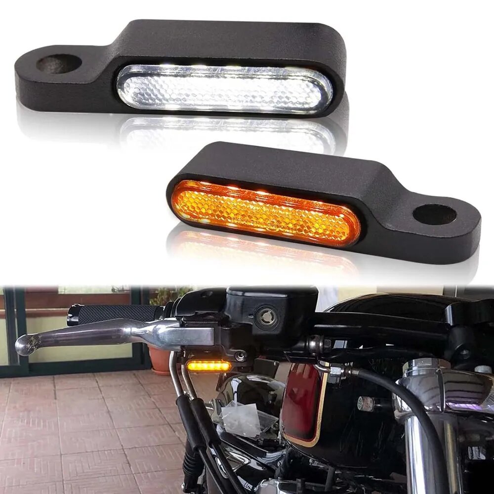 2x 6LED Мотоциклетные поворотники Руль Передние габаритные огни Мигалки