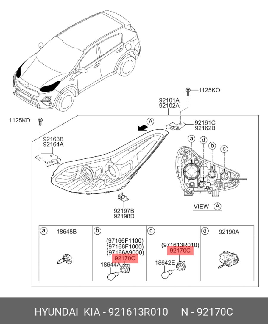 Патрон лампочки фары org (Hyundai/Kia 921613R010)