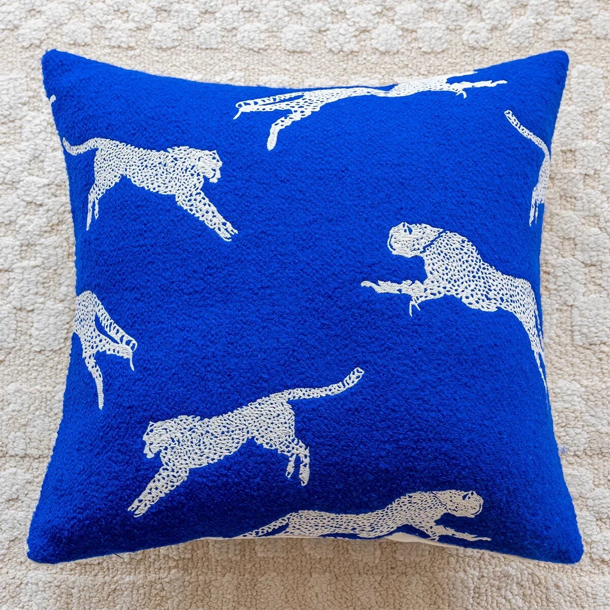 Королевский синий плюшевый чехол для подушки 45x45 см Синий, D-Cushion cover