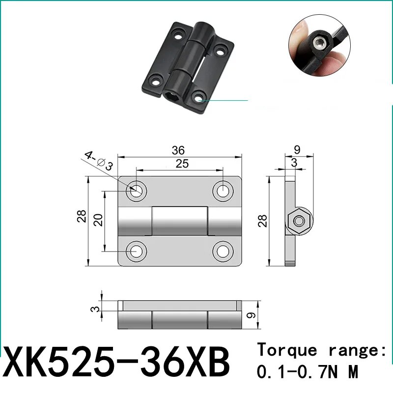 2 шт. Петли для складных дверей XK525 пластиковые и цинковые XK525-36XB