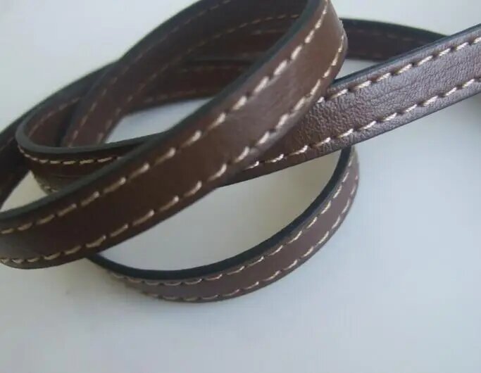 Кожаные шнуры SunMoon 10*2 мм, многоцветные, 1 метр Коричневый, Coffee