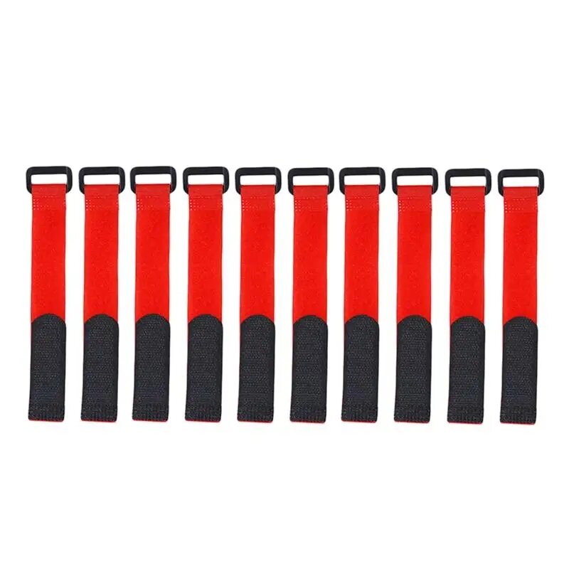 Ремни для крепления фонаря 10 шт, Reusable Hook and Loop Cinch Straps, нейлон 10Pcs red
