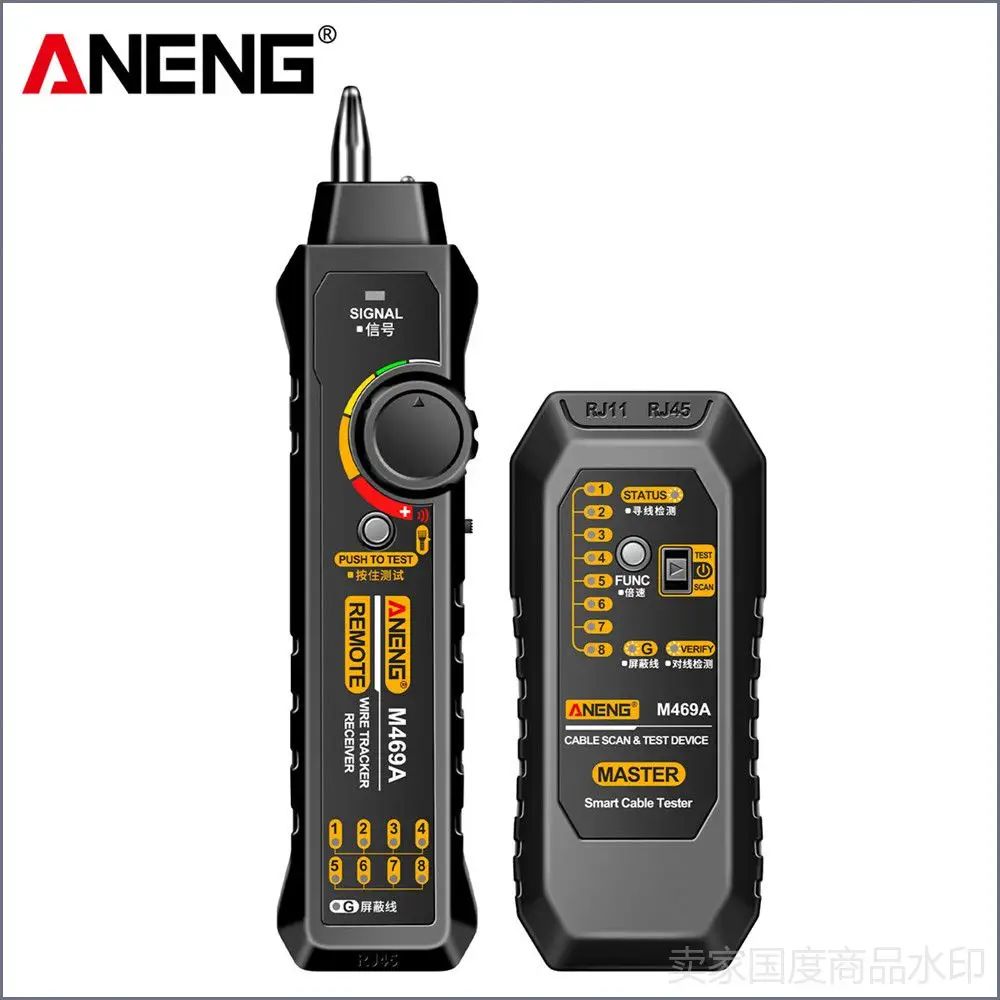 Умный тестер сетевых кабелей ANENG M469A для проверки RJ45 и RJ11 с функцией, поиска линий и тестирования короткого замыкания