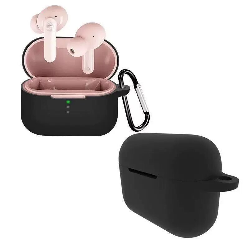 Чехол для наушников MINISO K66 Pro, чисто черный, защитный чехол из силикона для TWS наушников, аксессуар для наушников
