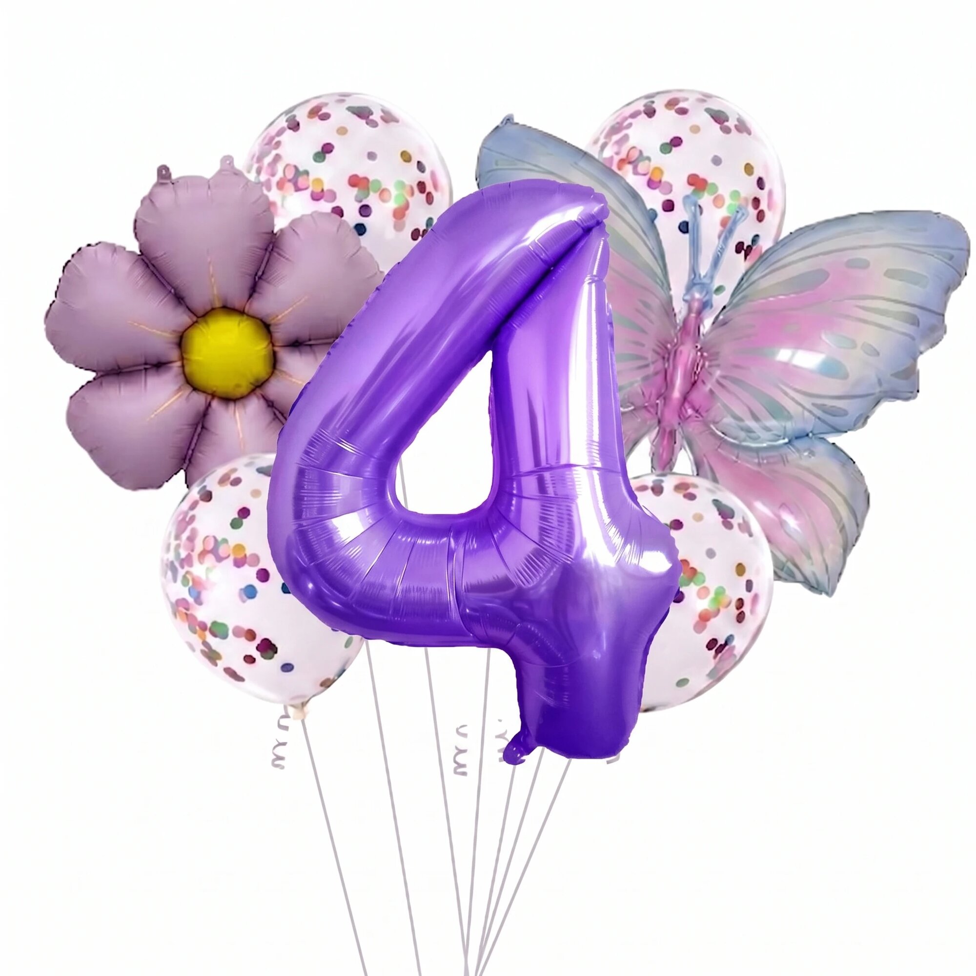 Набор из 7 фиолетовых шаров-бабочек 40 дюймов 4