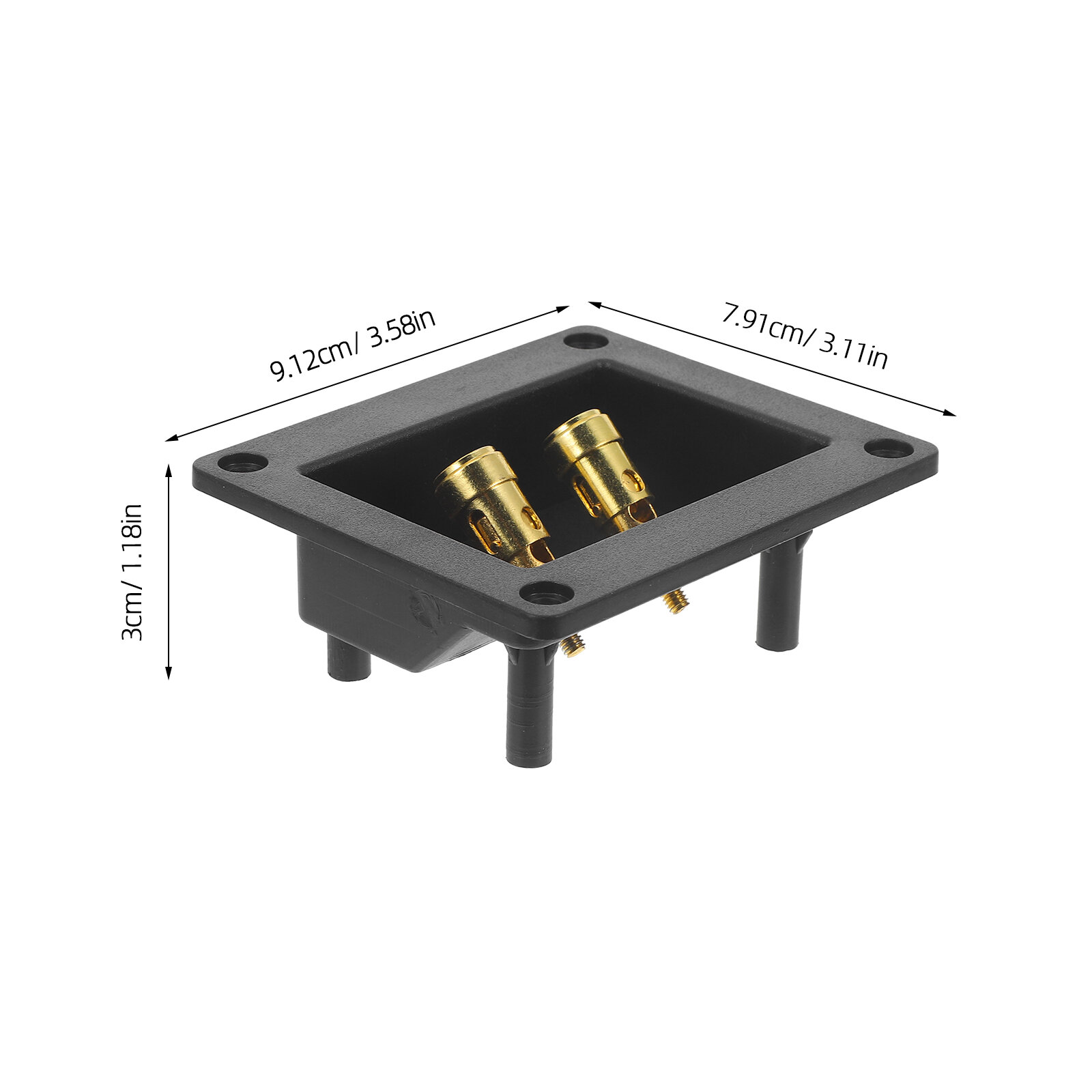 Золотые Разъемы Для Авто Колонок С Двойной Обжимной Гайкой 9.12X7.91X3.00Cm