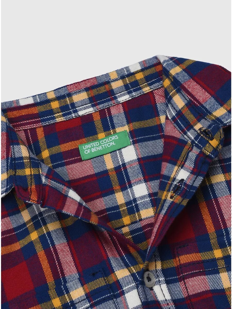 Рубашка UNITED COLORS OF BENETTON, размер 82, белый, серый, мультиколор, красный — фото 1