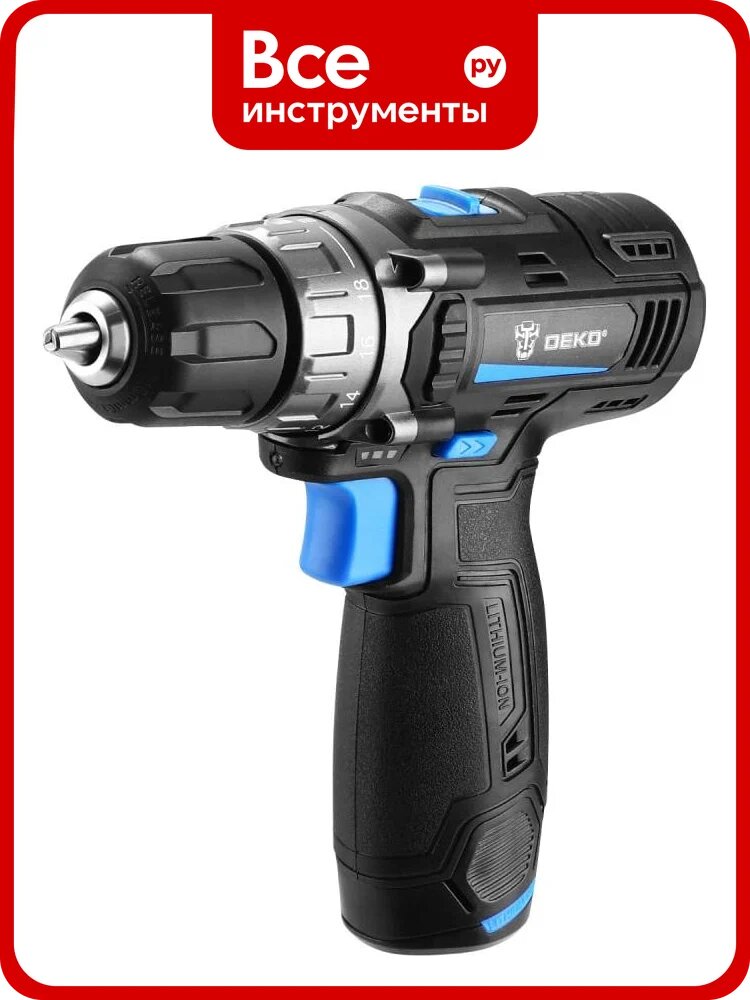 Аккумуляторная дрель-шуруповерт DEKO DKCD12V PRO, 12В, 1x1.5Ач 083-1003