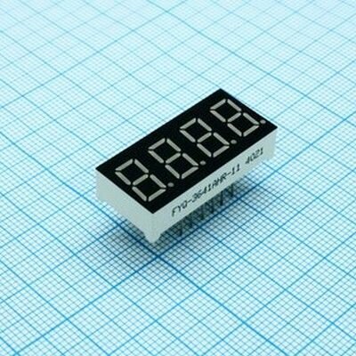 FYQ-3641AHR-11, 4-х разрядный индикатор 9,2мм/красный/640нм/50-80мкд