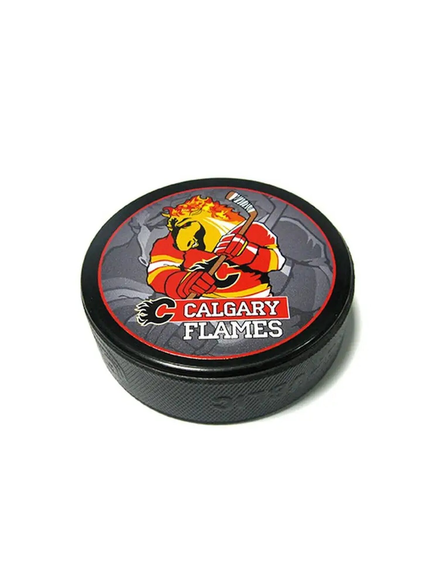 Шайба Sportfanat Calgary Flames Mascot, резина, 76 мм, цвет черный