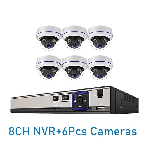 Система камер безопасности Gadinan 4K 8MP в купольном корпусе IP-камера 10-канальный набор NVR с POE запись аудио P2P наружная металлическая видеонаблюдение домашний набор ONVLF