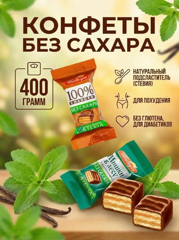 Конфеты Без сахара, 400 грамм