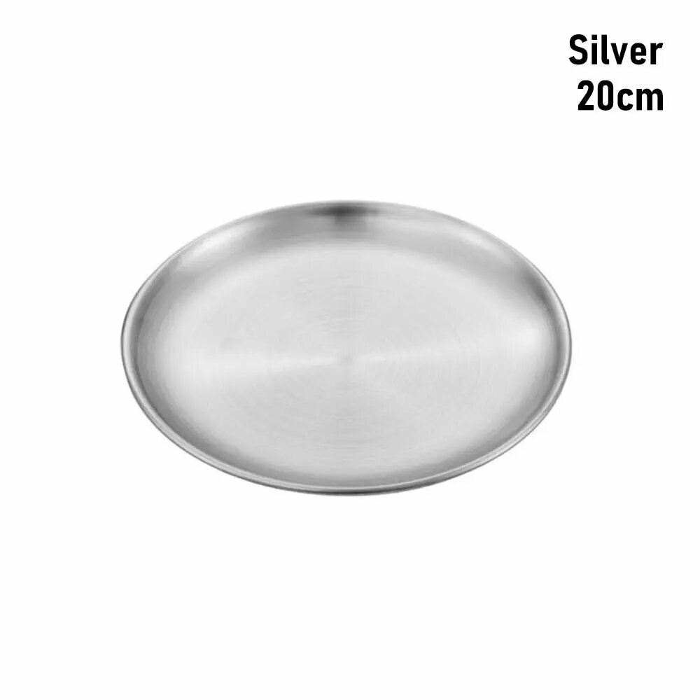 Сервировочная тарелка из нержавеющей стали, Silver 20cm