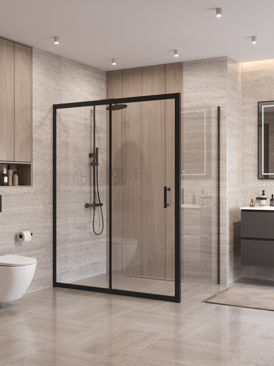Душевой уголок BelBagno UNO-195-AH-1-140/90-C-NERO