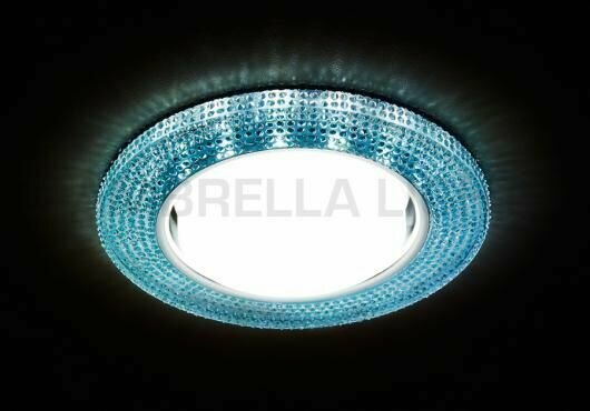 Светильник Ambrella Light G290 BL хром/сапфир GX53+3W(LED WHITE )