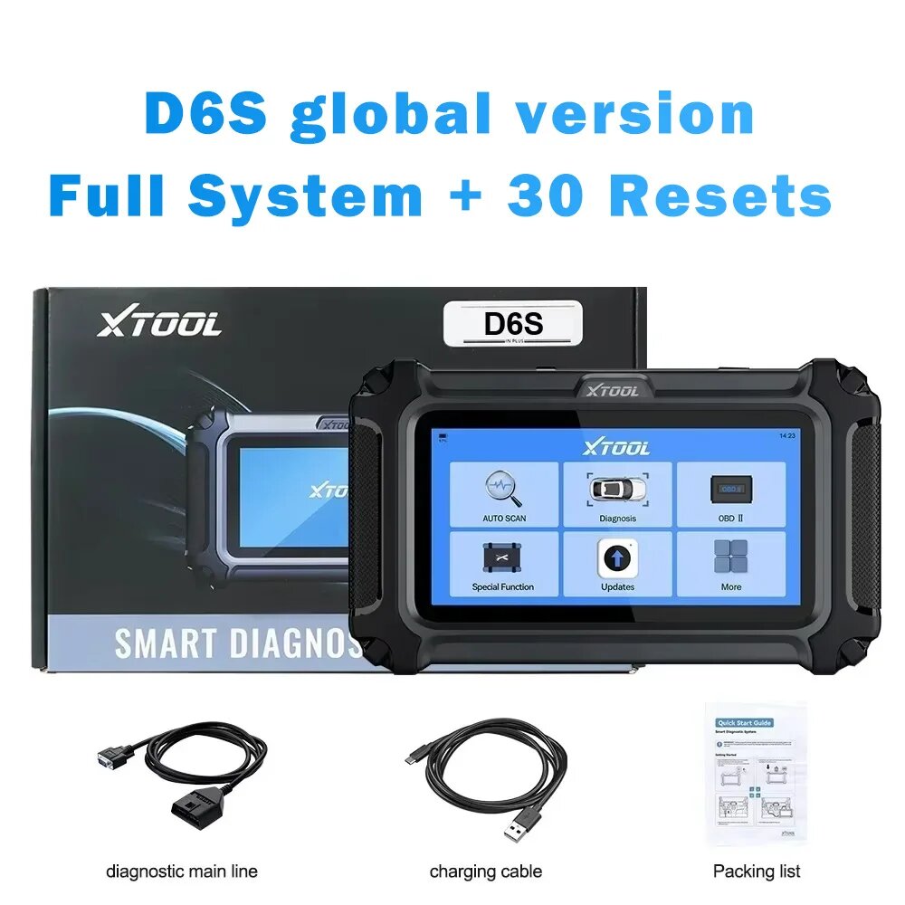 Диагностические инструменты для автомобилей XTOOL D6 All System 15+ Reset Сканер авто OBD2 XTOOL D6S 30+ Сервисов встроенный CAN FD Бесконечное бесплатное обновление на всю жизнь