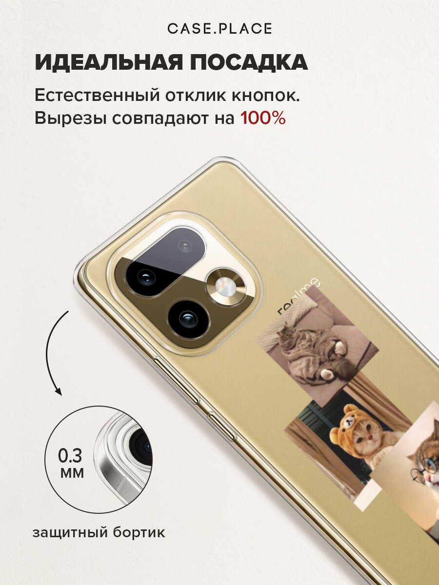 Чехол на Realme 16 Pro+ / Реалми 16 Про+ с принтом Домашние коты — фото 1