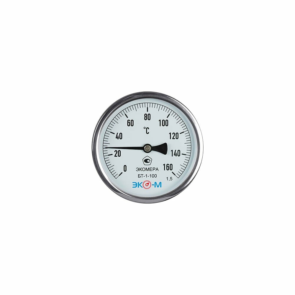 Биметаллический термометр ЭКО-М Экомера БТ-1-100, 0-160C, L=40 БТ-1-100-160С-L40