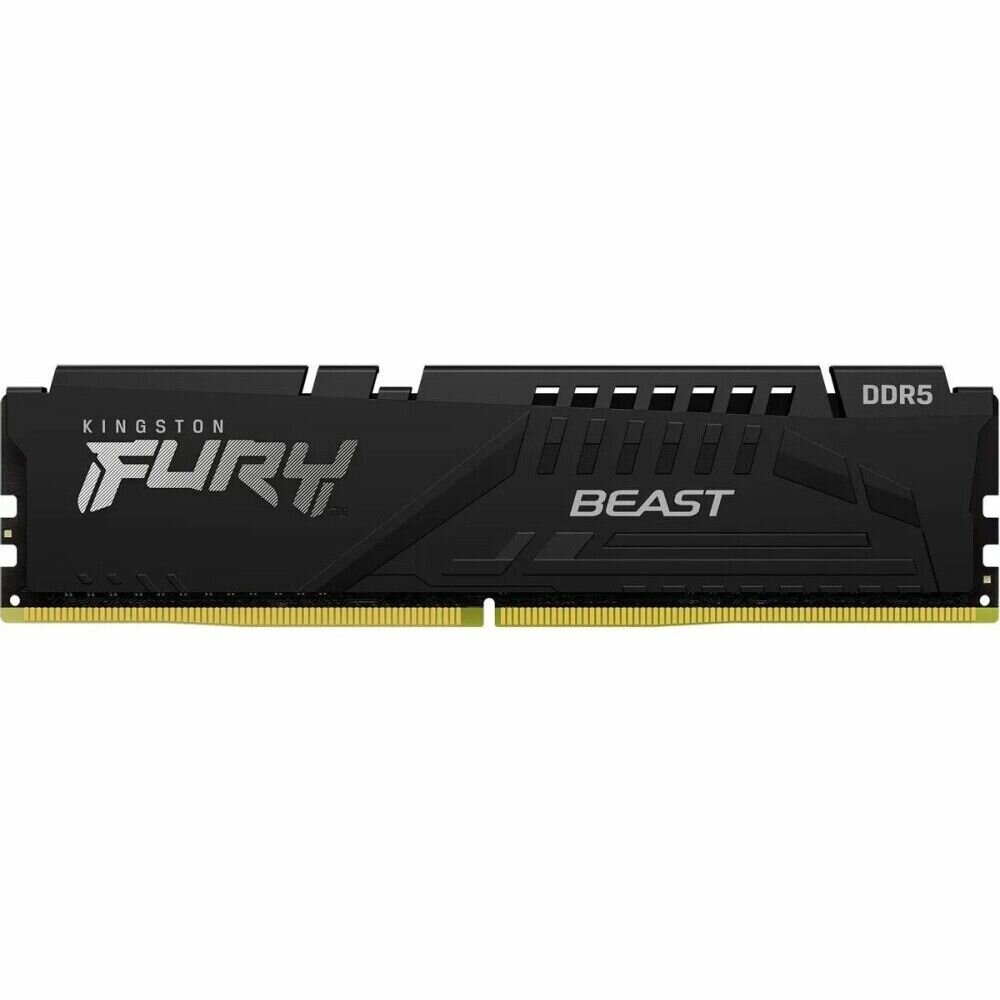 Оперативная память Kingston Fury Beast, DDR5, 32GB (1x32GB), 6000MHz, CL30, DIMM, с радиатором, черный